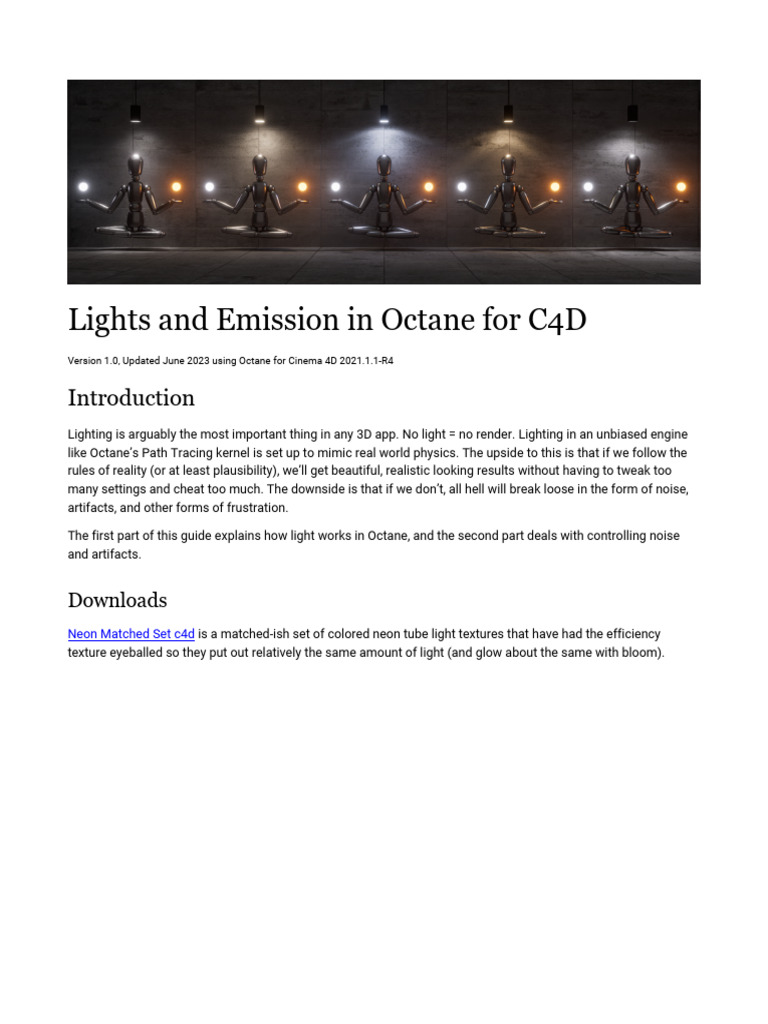 Octane Lighting Techniques for C4D | PDF | Rendering (Computer Graphics ...