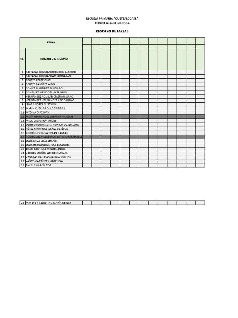 Lista de Tareas 2 A | PDF | Educación primaria | Etapas educativas