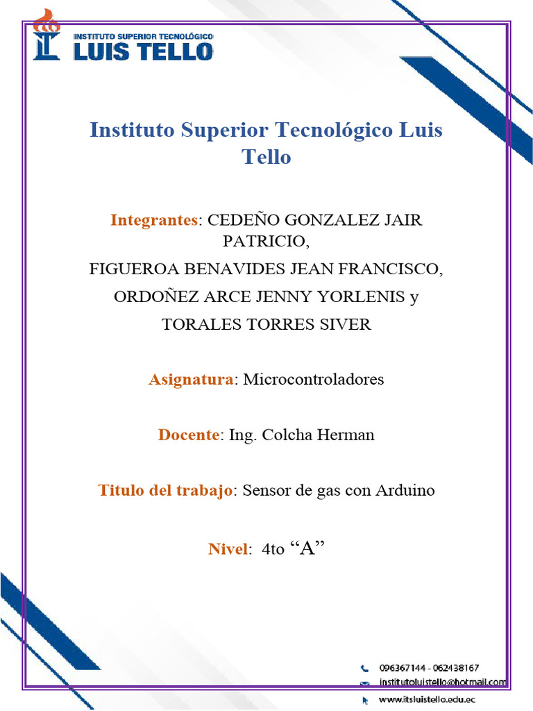 Informe Grupo Sensor de Gas Con Arduino | PDF | Arduino | Sensor