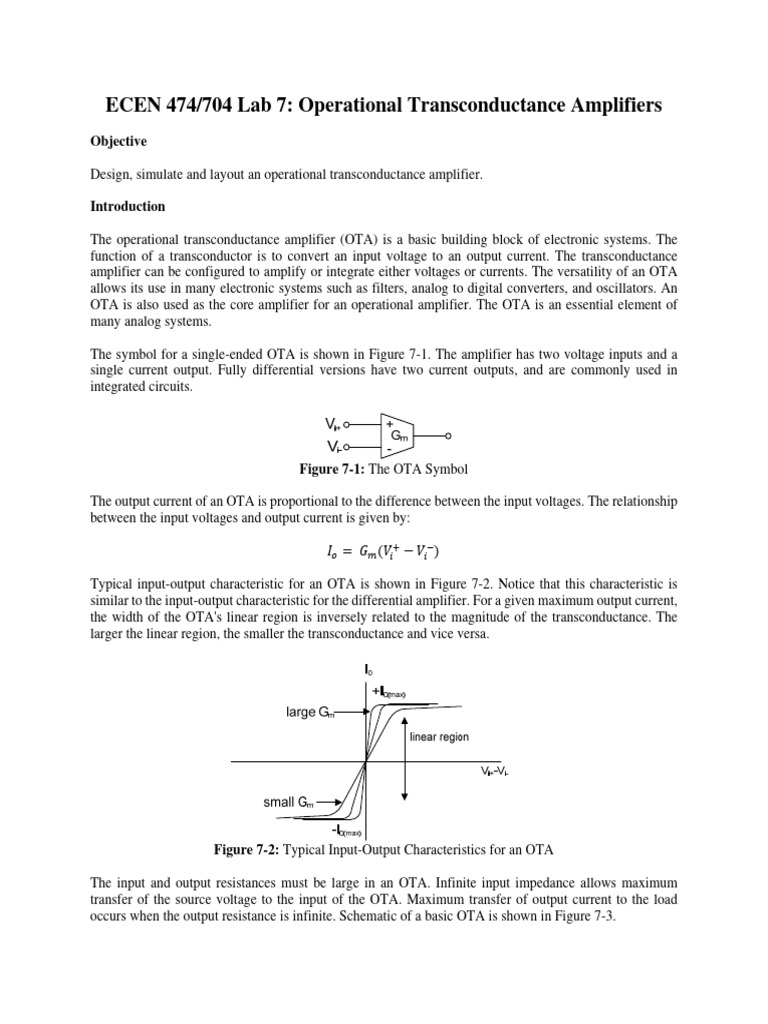 vlsi-Lab7 | PDF | Amplifier | Analog Circuits