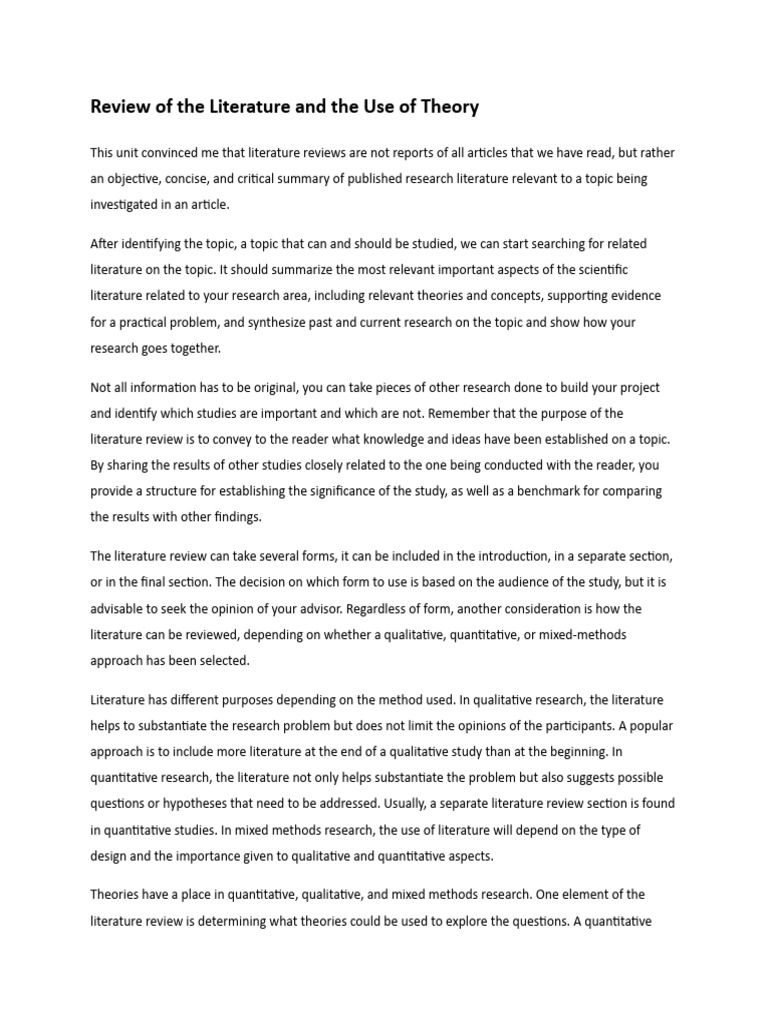 Forum Lll. Literature Review | PDF | Quantitative Research ...