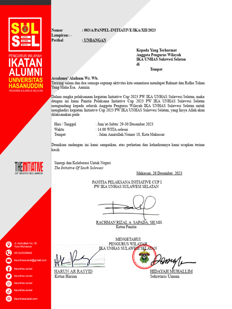 003 Surat Undangan Ke PW | PDF