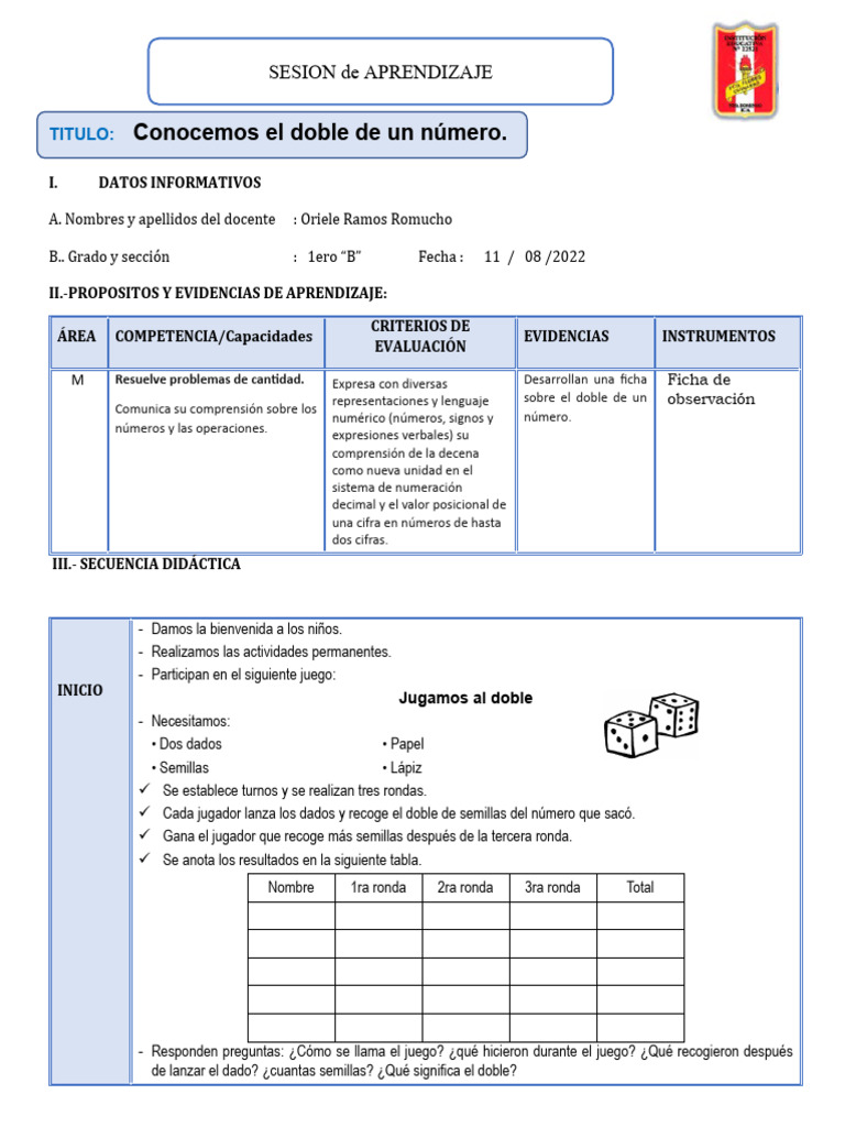 Sesion El Doble | PDF | Cognición | Aprendizaje