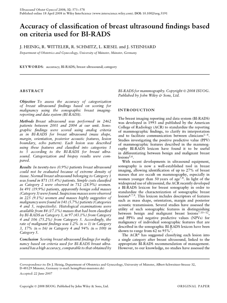 2 - 3 - Accuracy of Classi Cation of Breast Ultrasound Ndings Based On ...