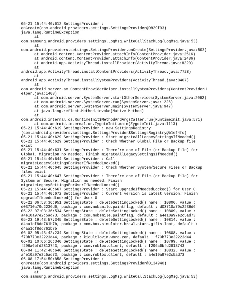 Settingsprovider | Download Free PDF | Java (Programming Language) | Software