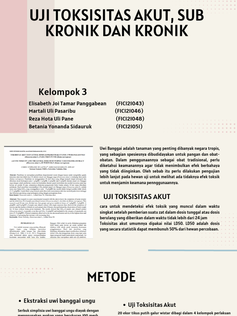 KEL 4-Uji TOksisitas Akut, Sub Kronik Dan Kronik - 20240528 - 113952 - 0000 | PDF