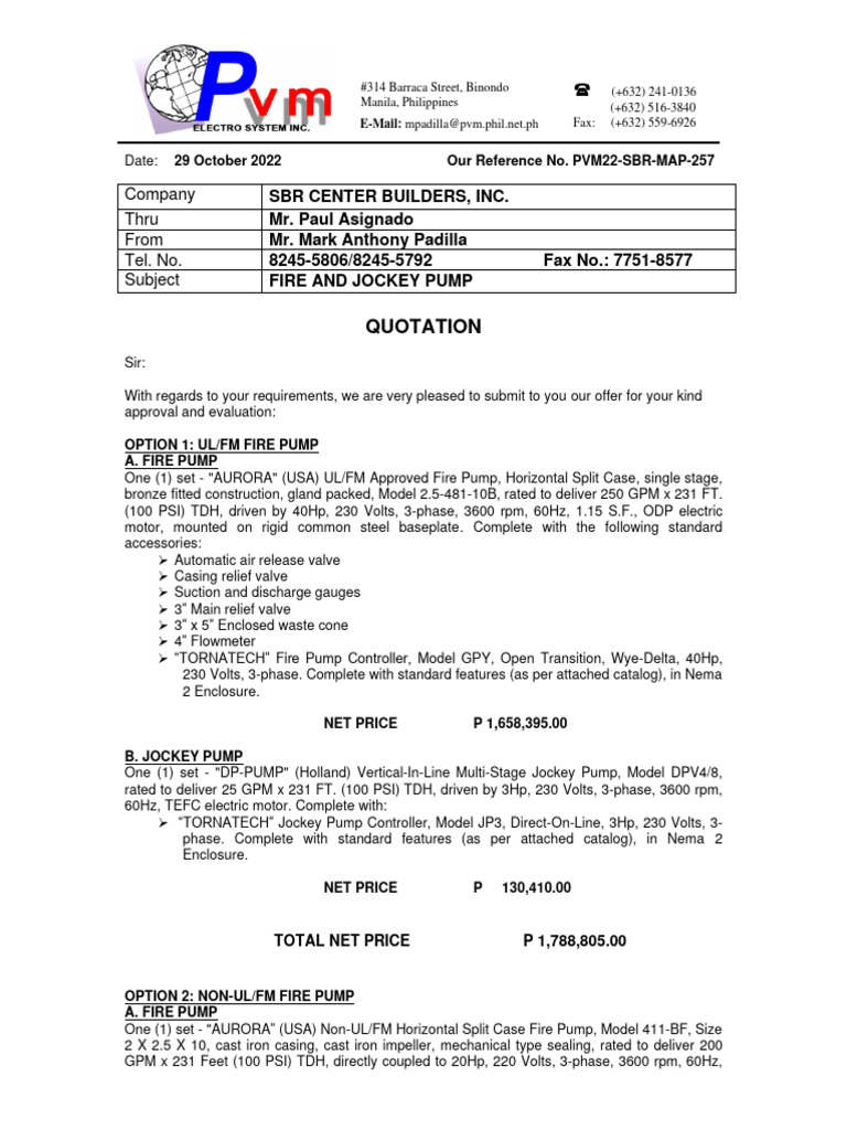 PVM22 SBR Map 257 | PDF | Pump | Manufactured Goods