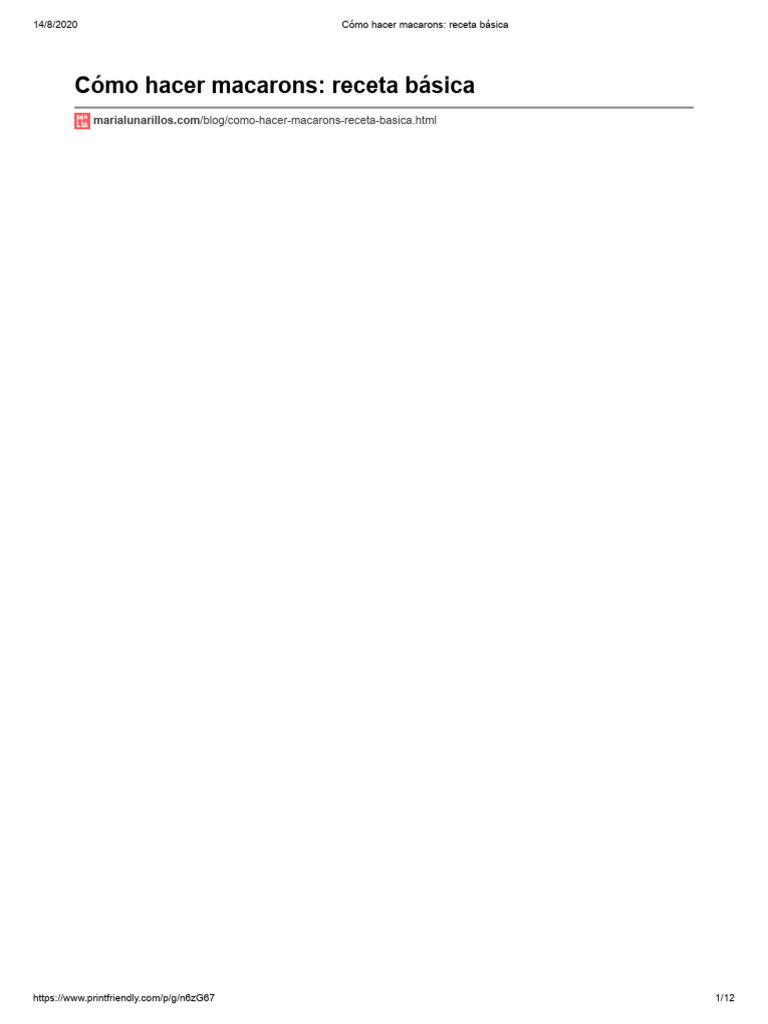 Cómo Hacer Macarons - Receta Básica | PDF | Macarrón | Postres