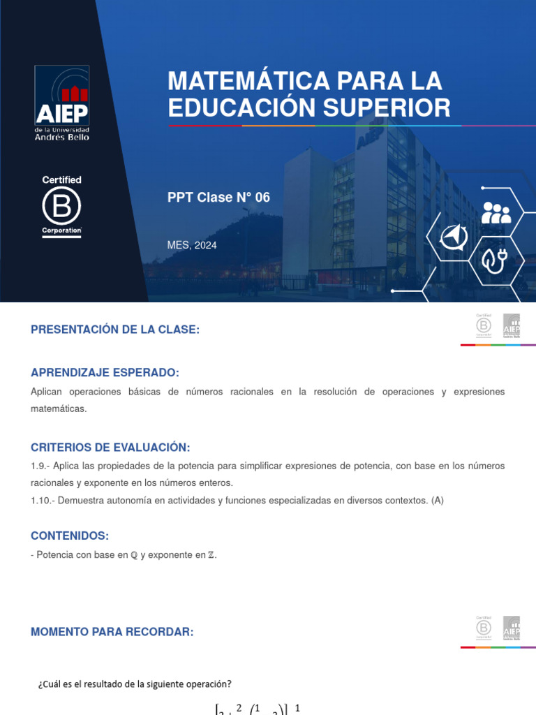 Clase n06 | PDF | Entero | Exponenciación