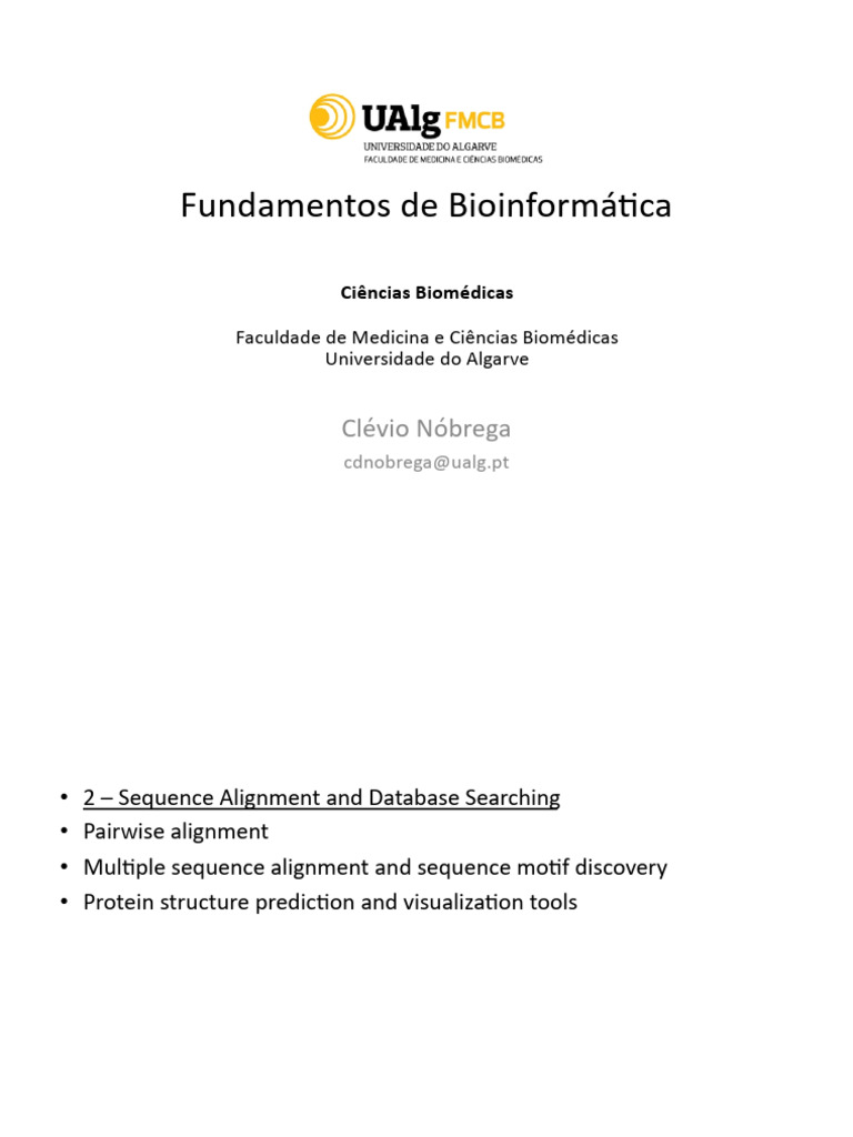 Aula 2 | Download Free PDF | Sequence Alignment | Biostatistics