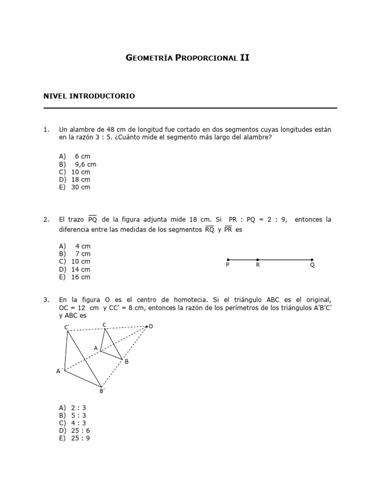 Geometría Proporcional II | PDF | Triángulo | Matemática Elemental
