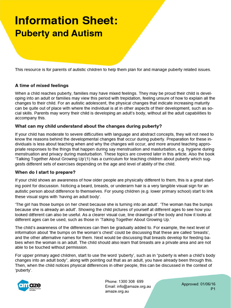Amaze-Information-Sheet-Puberty-and-autism | Download Free PDF ...