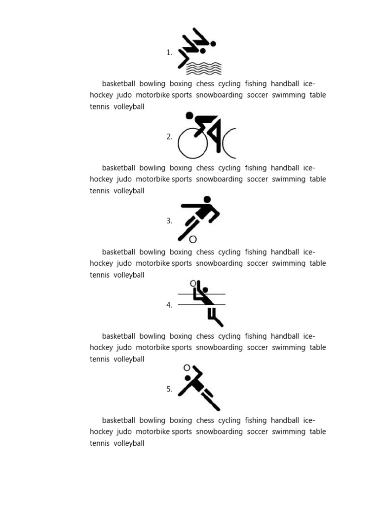 Popular Sports List Overview | PDF | Sports & Recreation | Cooking ...