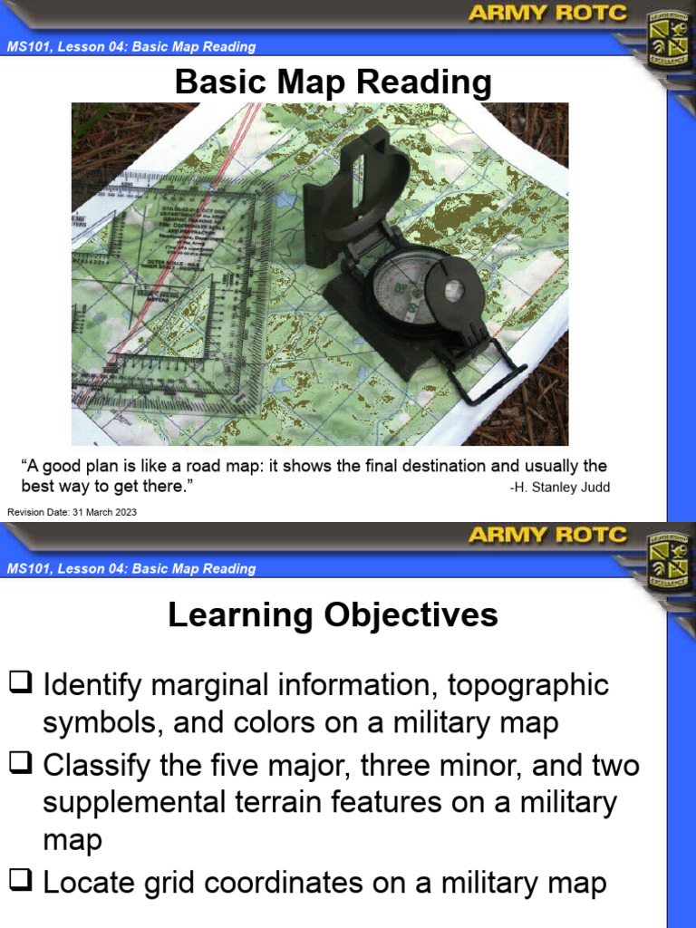MS101L04 Basic Map Reading | PDF | Map | Topography