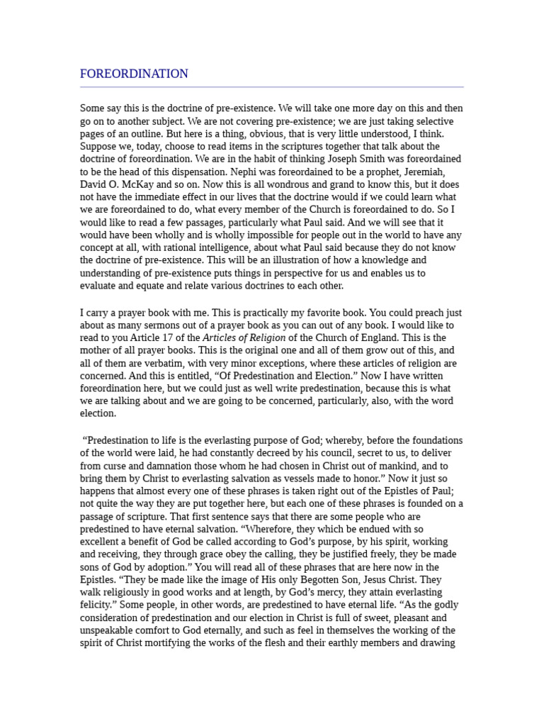 Understanding Foreordination Doctrine | PDF | Predestination | Shepherd