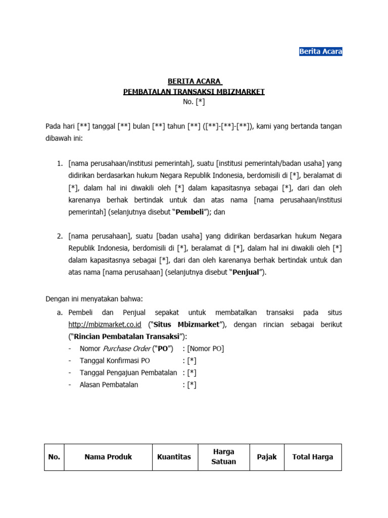 Rerv - AP091023 - Draft - Berita Acara Pembatalan Dengan PO Pengganti (TTD PPTK Dan Bendahara ...