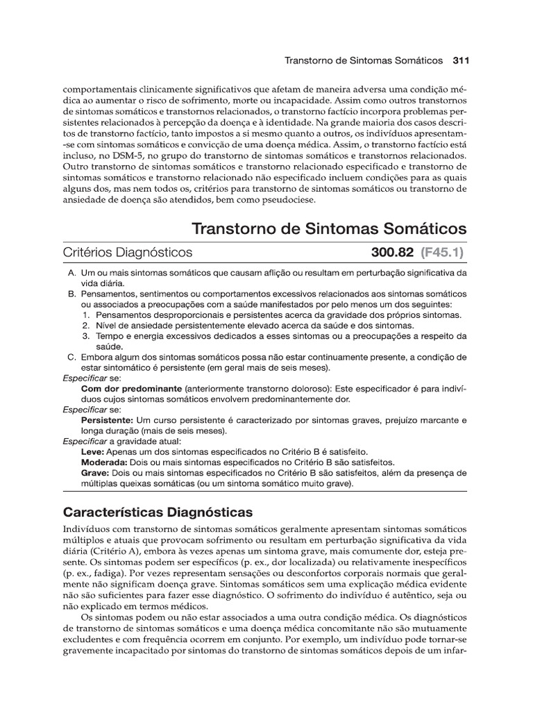 Transtorno de Sintomas Somáticos | PDF