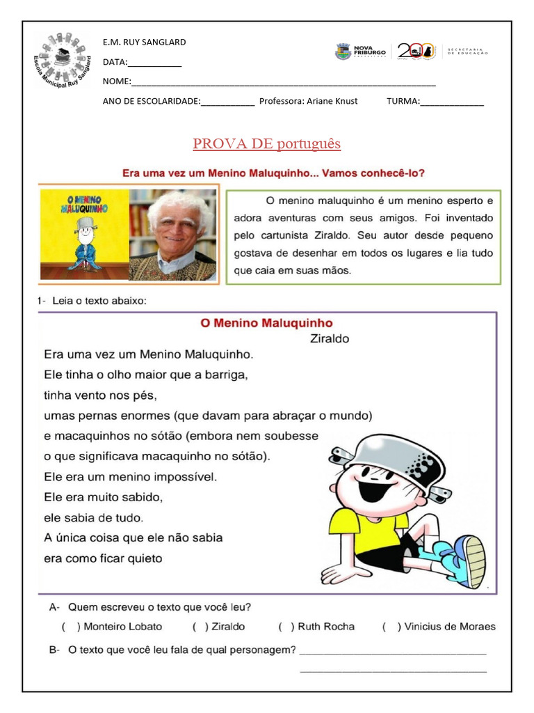 PR 2 1º bi português | PDF