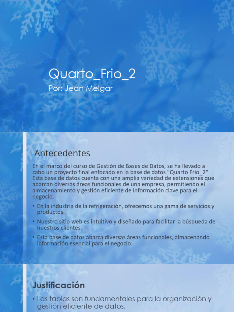 Quarto Frio 2PDF | PDF | Bases de datos | Diseño