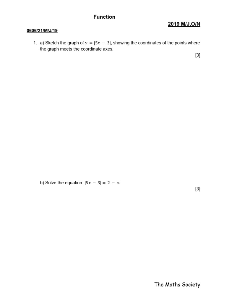 Chapter 1 Function Ws 3 (2019) | PDF | Function (Mathematics) | Equations