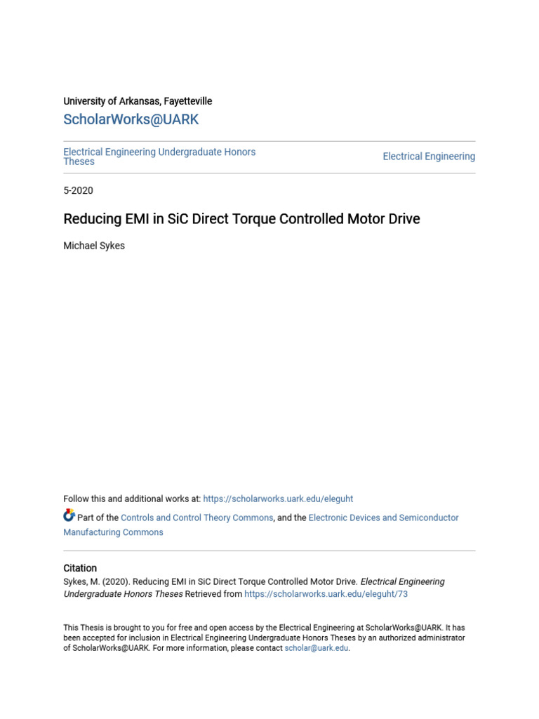 Reducing EMI in SiC Direct Torque Controlled Motor Drive | PDF ...
