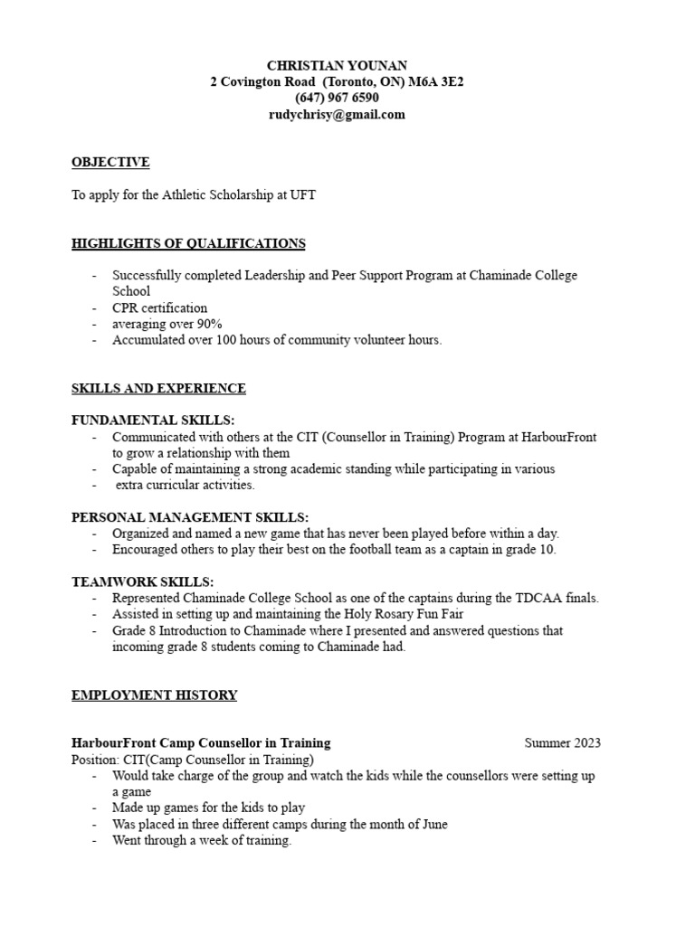 template leadership resume - christian younan 3 | PDF