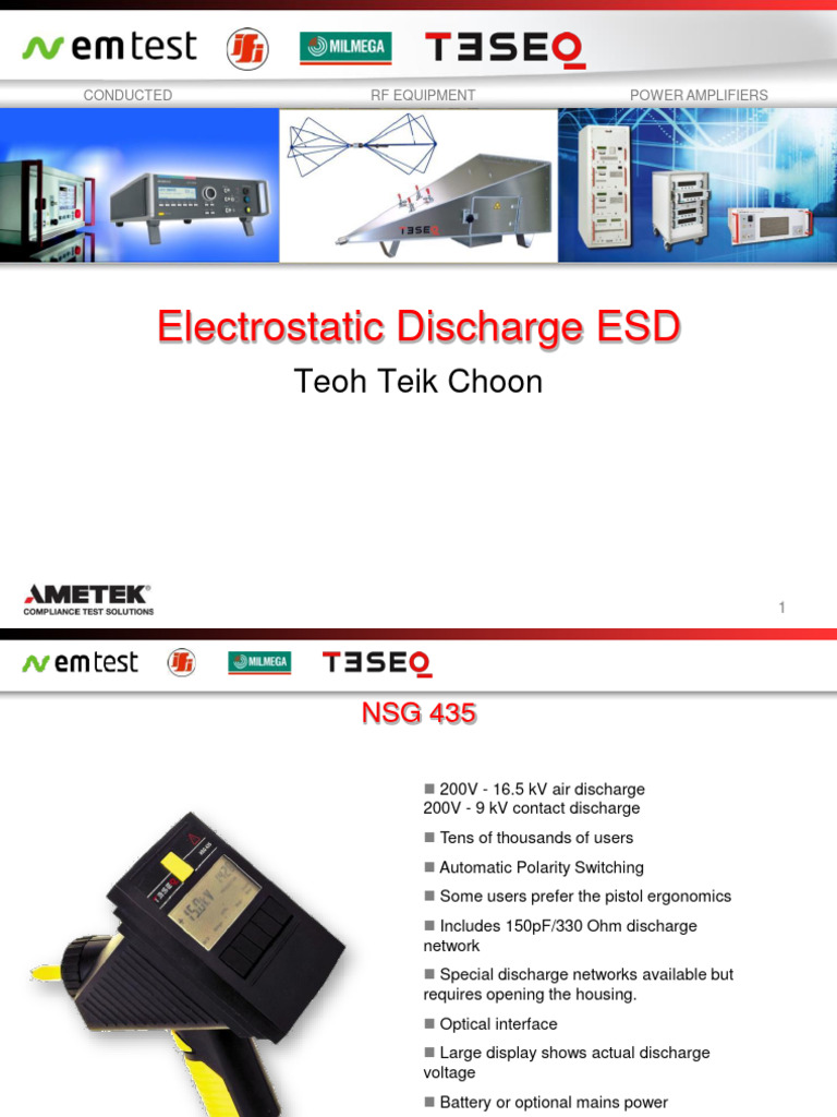 ESD Simulator Introduction (New Format Teseq Only) 2017 | PDF ...