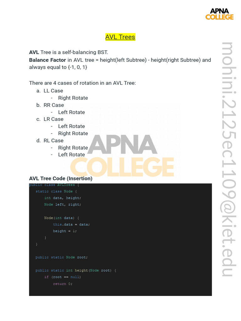Avl Trees In Java Pdf Algorithms And Data Structures 8476