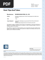 Steel Pipe and Tube Certification Details | PDF | Pipe (Fluid ...