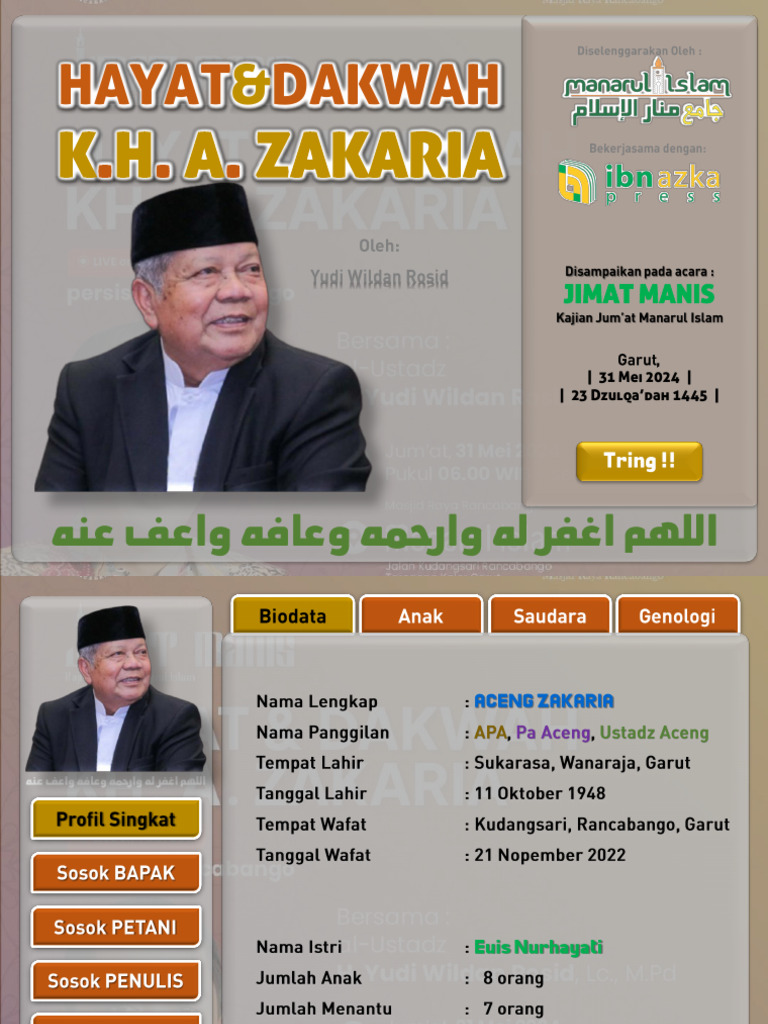 Hayat Dan Dakwah KH. A. Zakaria - JIMAT Mei 2024 | PDF