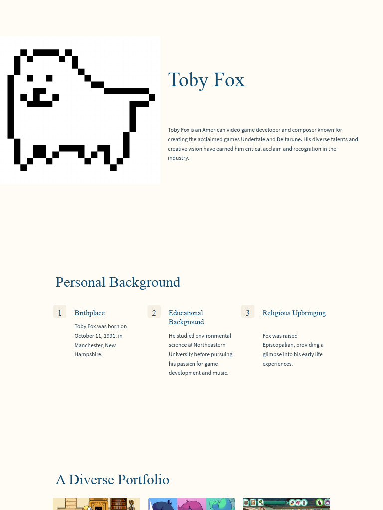 The Versatile Talents of Toby Fox | PDF | Art | Young Adult
