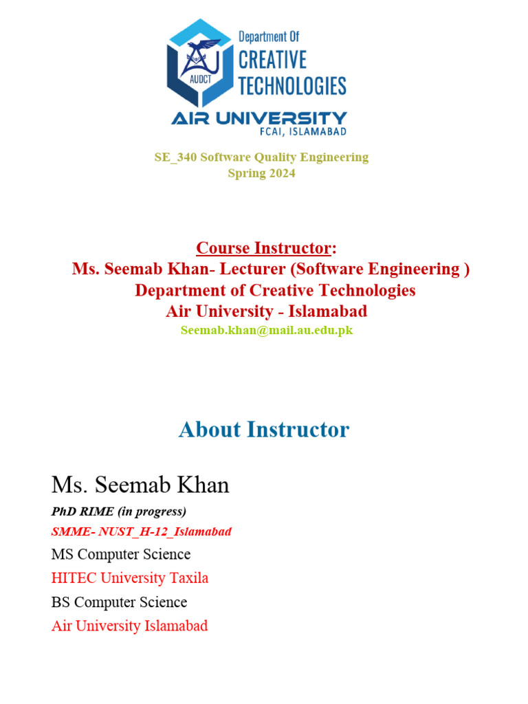 Lecture - 2 - Understanding Software Quality | PDF | Software Quality | Software