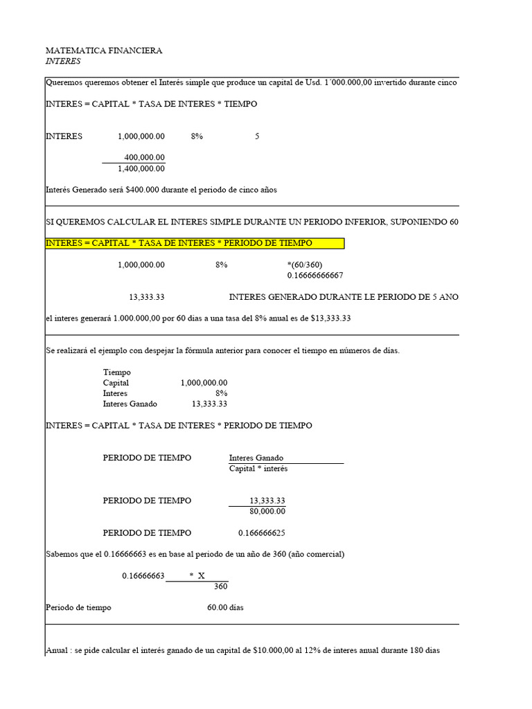 Matematica Financiera Tarea Alex Paredes | PDF | Interés | Finanzas Matemáticas