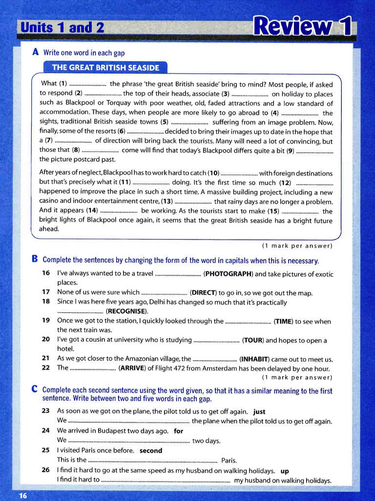 Destination B2. Grammar Vocabulary With Answer Key-Pages-18 | PDF