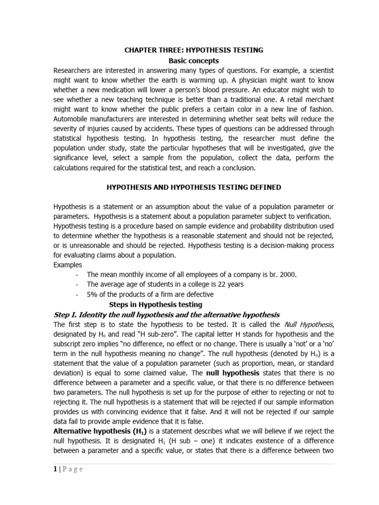 Chapter 5-BUSINESS STATISTICS | PDF | Statistical Hypothesis Testing ...