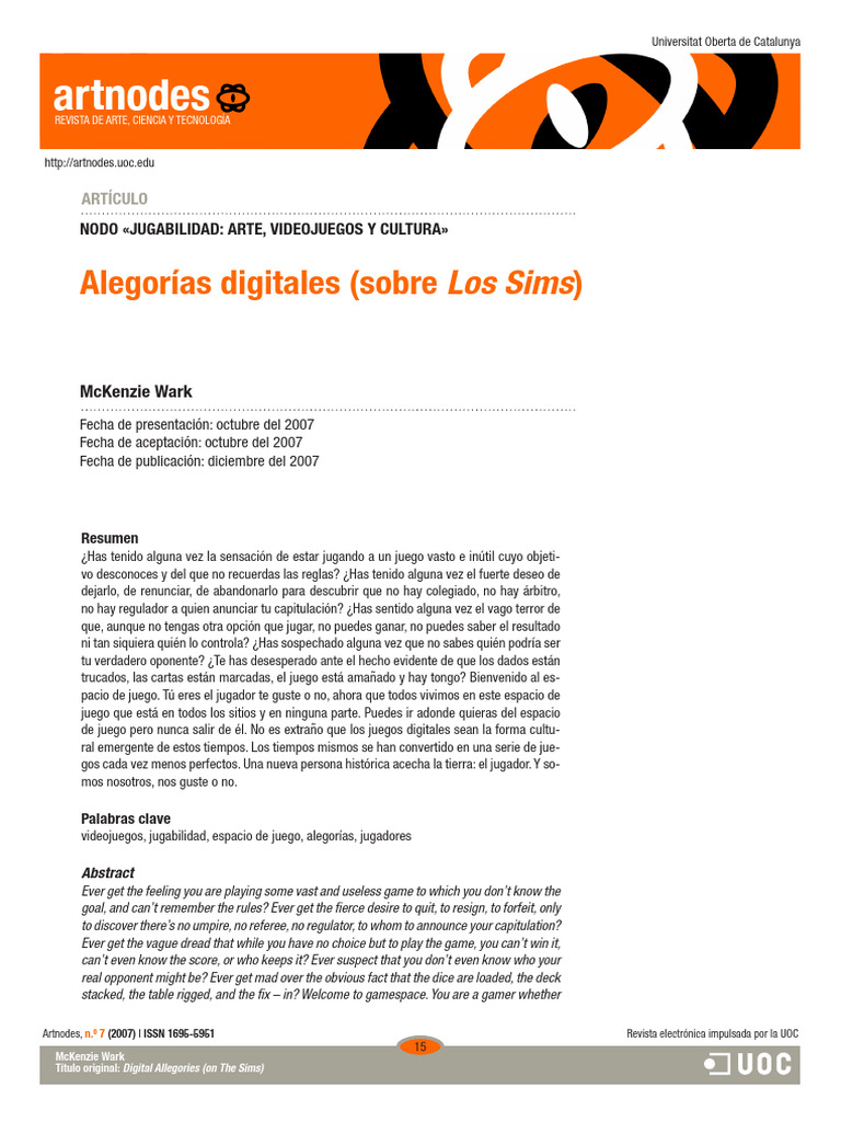 Alegorias Digitales Sobre Los Sims | PDF | República Democrática del Congo