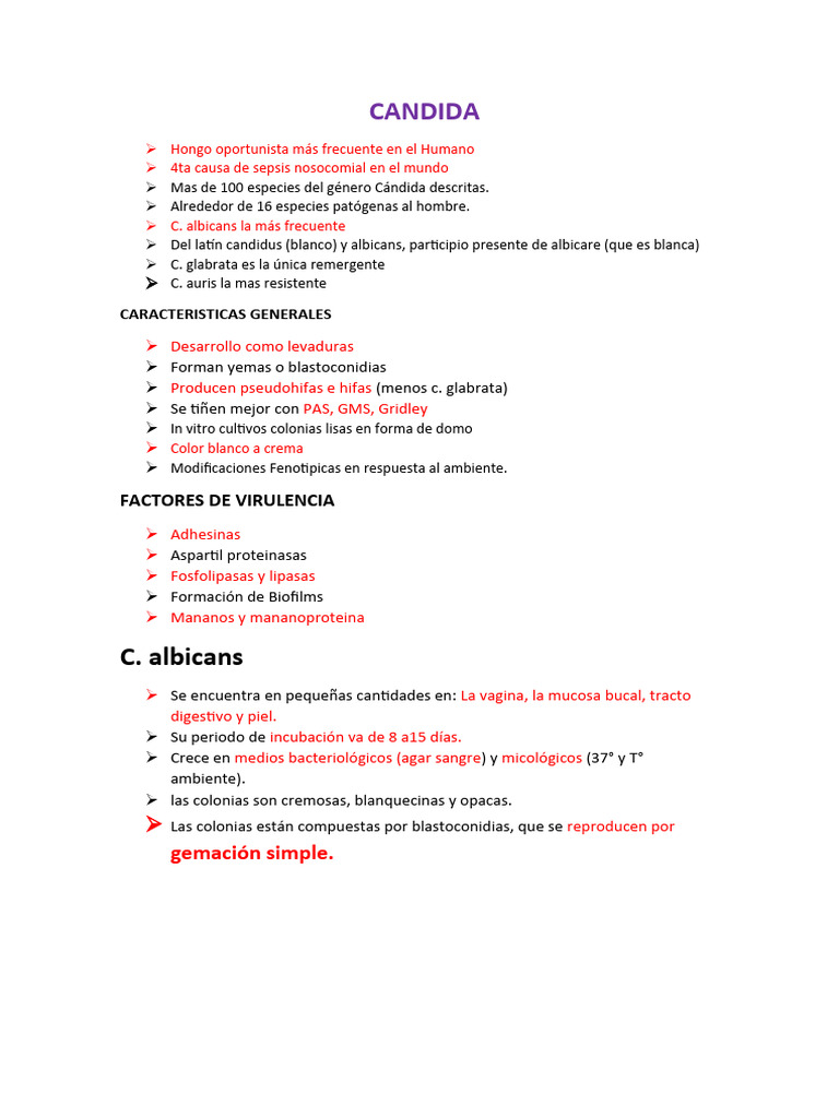 CANDIDA | PDF | Candida (hongo) | Candidiasis