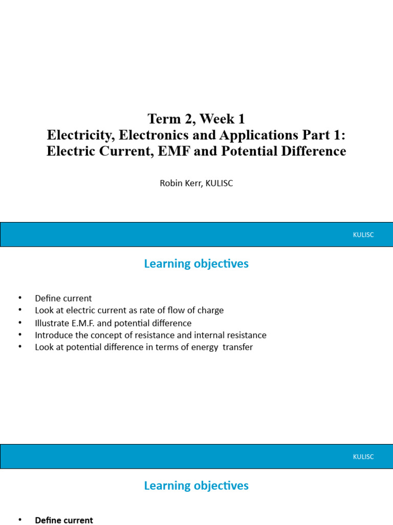 T2W1 Electricity, Electronics and Applications Part 1 | PDF ...