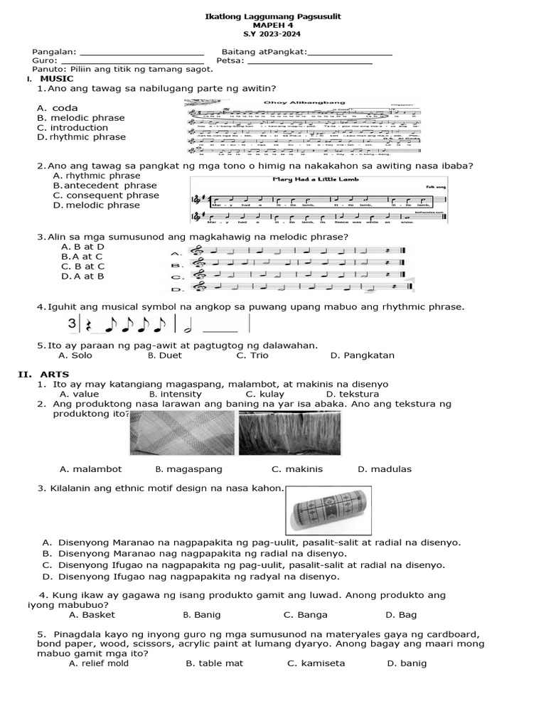 Q3-Mapeh 4 | PDF