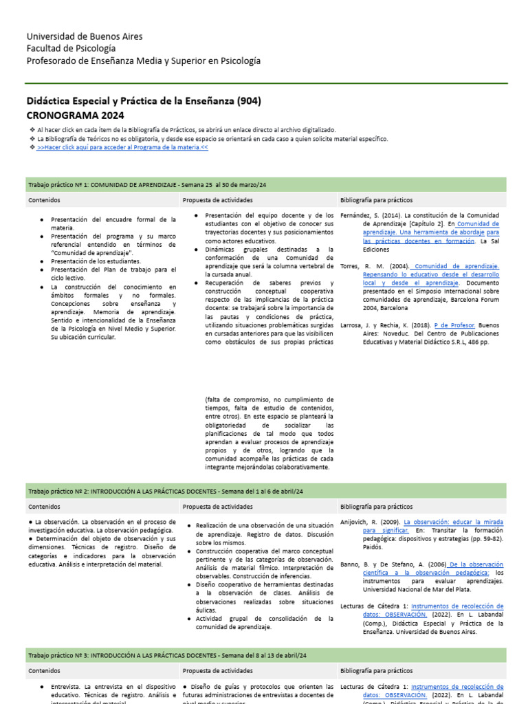 904 Cronograma 2024 | Descargar gratis PDF | Modificación de comportamiento | Aprendizaje