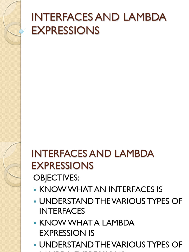 Interfaces and Lambda Expressions | PDF | Anonymous Function | Class (Computer Programming)