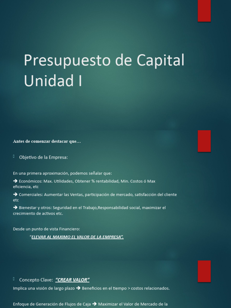 I Presupuesto de Capital | PDF | Presupuesto | Business