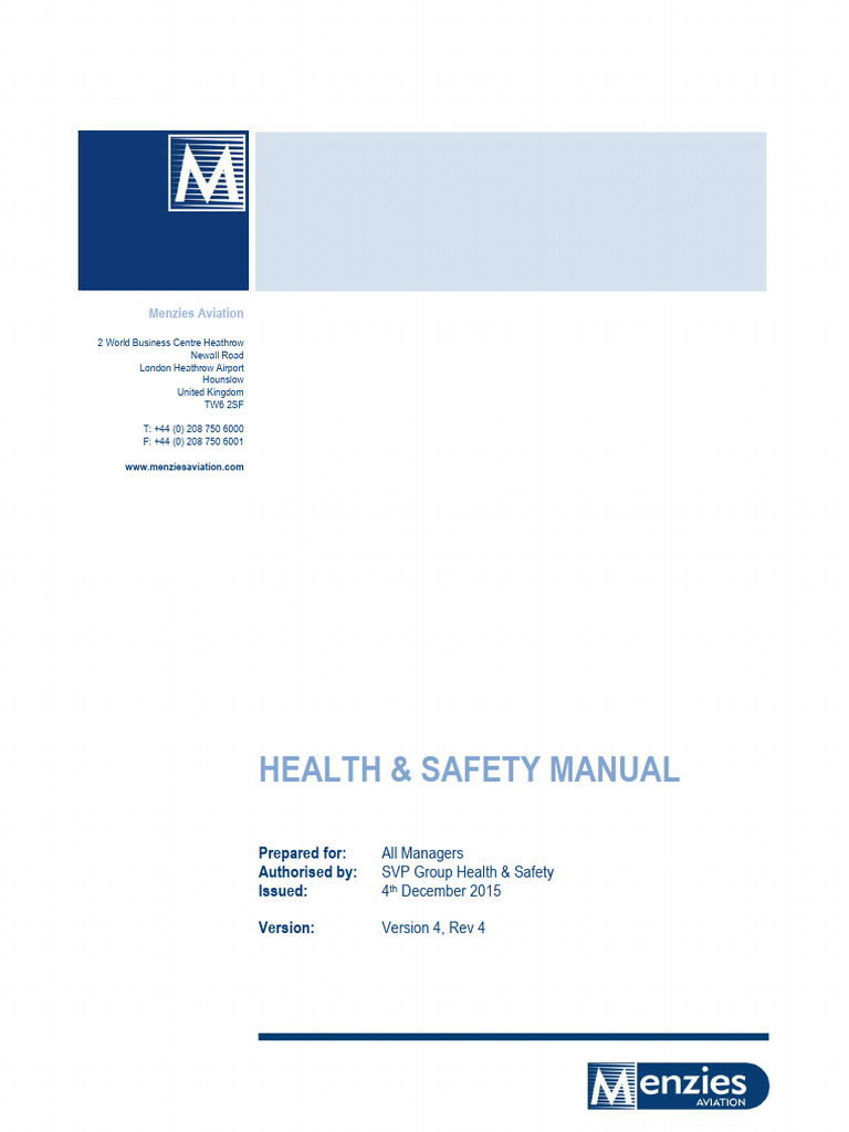 01 Health and Safety Manual | PDF | Occupational Safety And Health | Safety