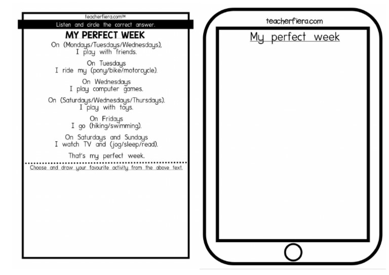 My Perfect Week | PDF