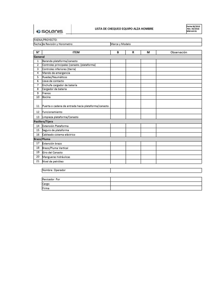 Copia de FORMATOS CHECK LIST | PDF