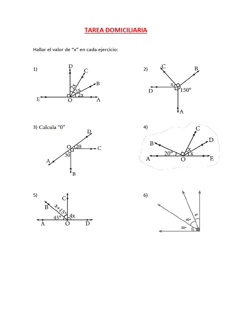 TAREA 1ero Angulos | PDF