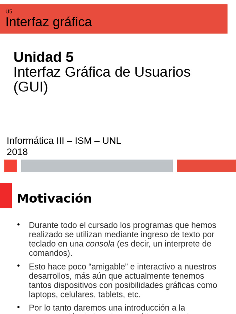 U5 Gui 2018 | PDF | Ventana (informática) | Interfaces gráficas de usuario