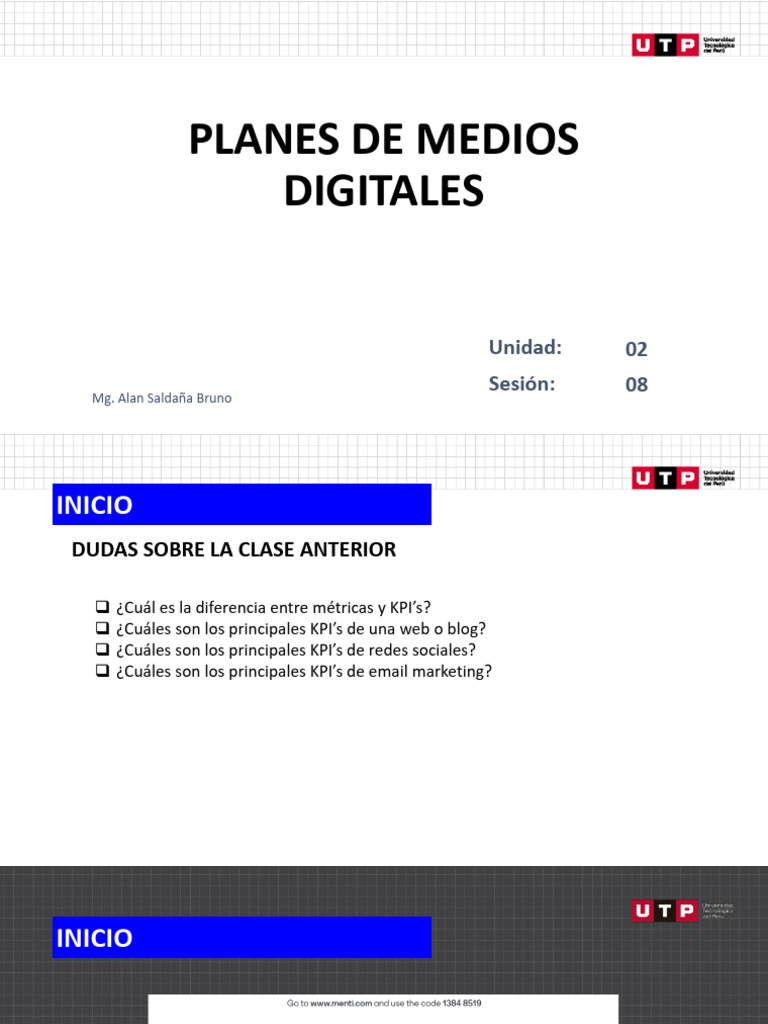 Sesión 8 - Planes de Medios Digitales | PDF | Infografia | Marketing