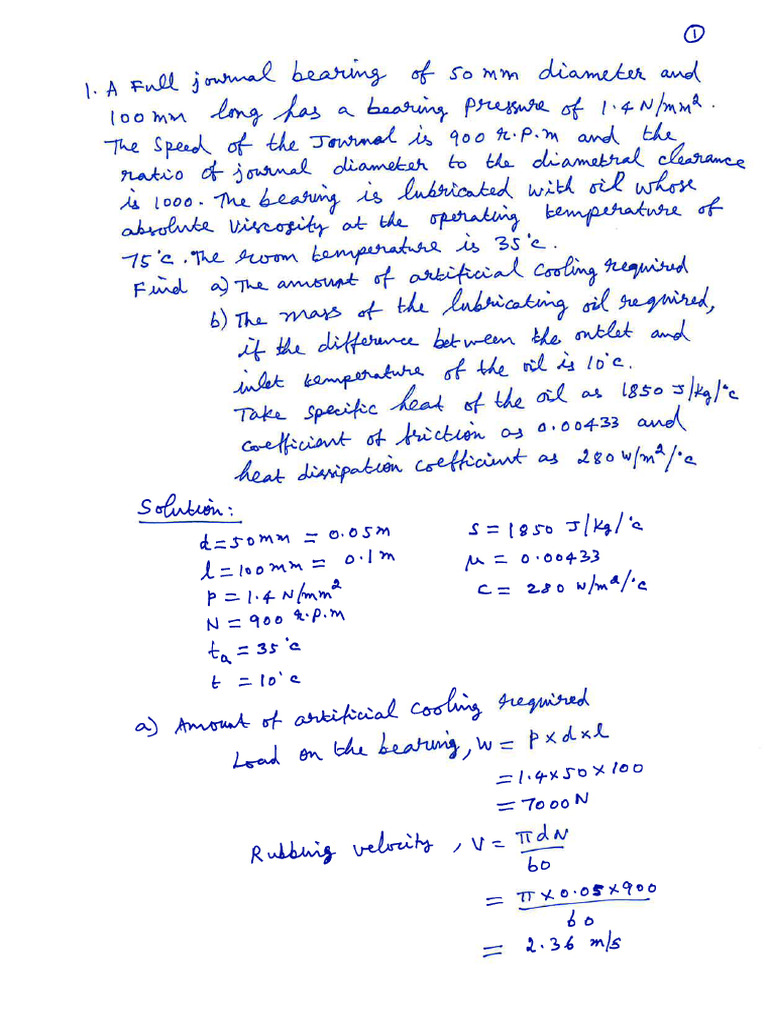 Tribology Poblems | PDF