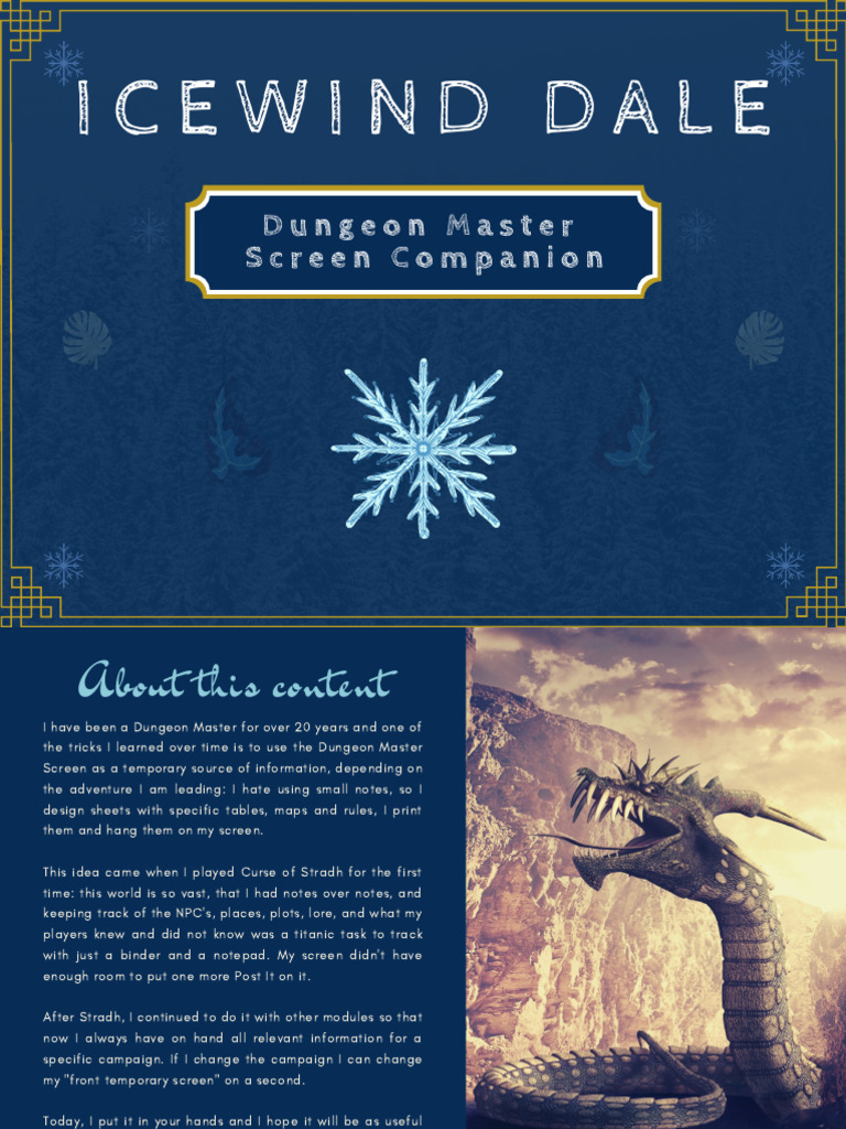 2653852-Icewind Dale Screen | PDF | Dwarf (Dungeons & Dragons) | Forgotten Realms